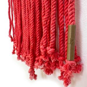 Red Rope Wall Hanging, Macrame Wall Art, Fiber Art Decor, Handmade Wall ...