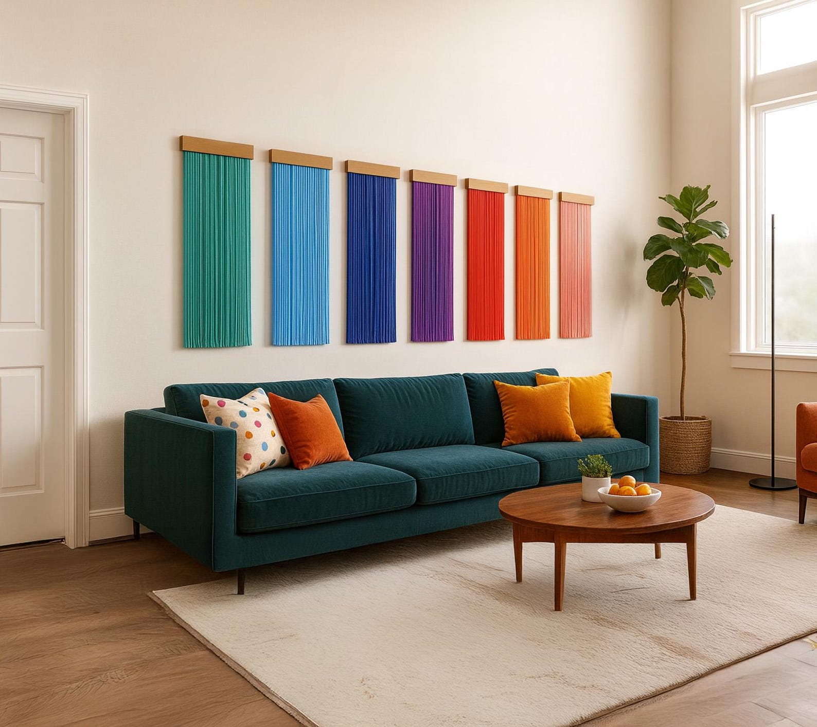 7 Color Options, Acoustic Decorative Panel, Fiber Art Wall Hanging ...
