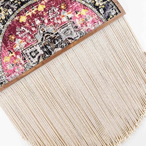 Wall Cotton Rug, Wall Decor, Wooden Wall Hanging, Wall Art, Fiber Art ...