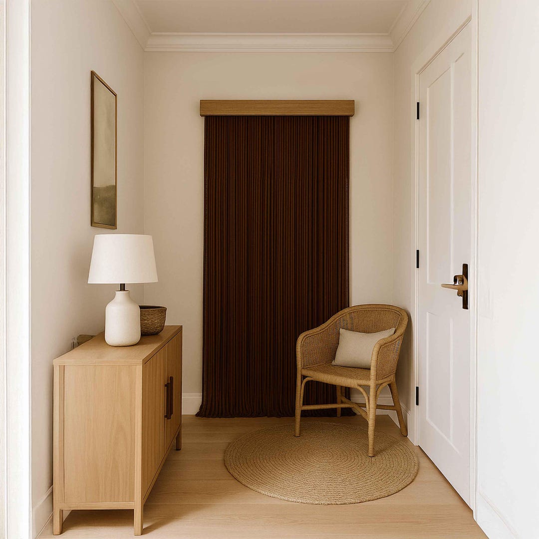 Brown Rope Door Curtain Handmade String Panel, Entryway & Closet ...