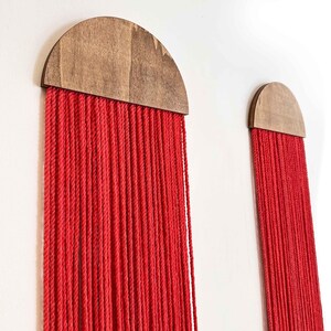 Red Rope Wall Hanging, Macrame Wall Art, Fiber Art Decor, Handmade Wall ...