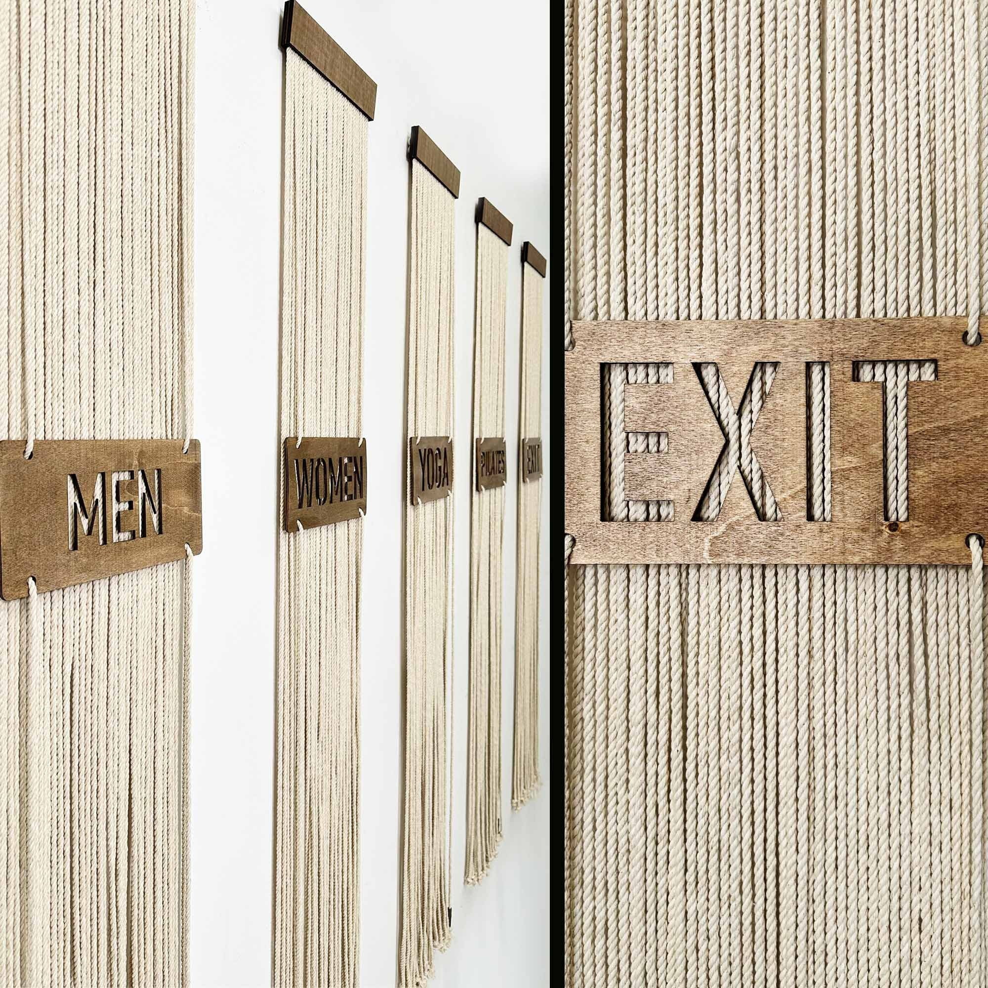 Wooden Exit Sign With Macrame Rope - Corporate Office Decor - Etsy