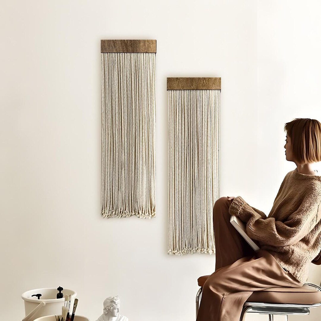 Handmade Macrame Fiber Art Wall Hanging: Sound Absorbing Acoustic Panel ...