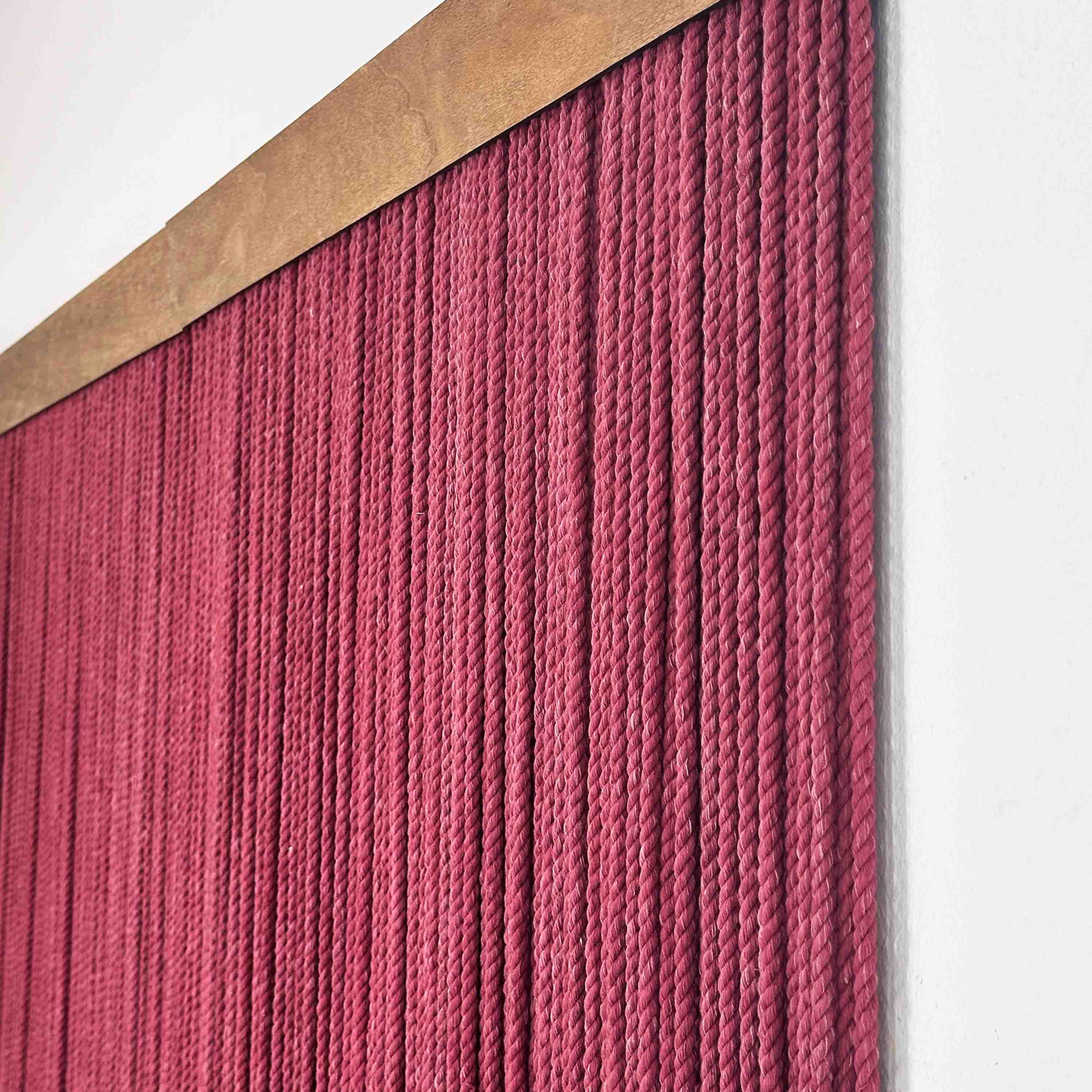 Wine-red Cotton Rope Wall Panels: Acoustic Fiber Art Decor - Etsy