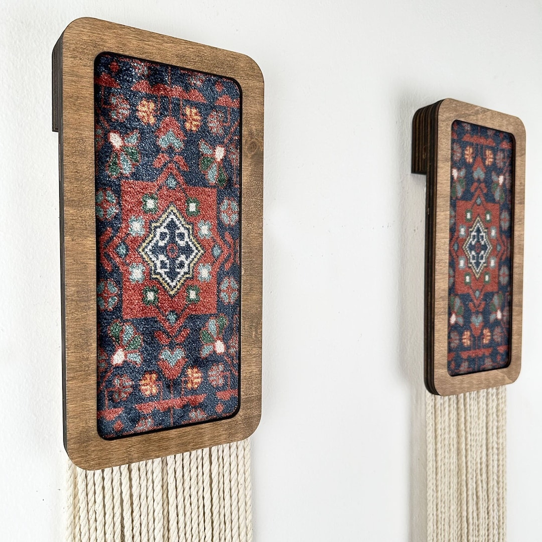 Wall Cotton Rug, Wall Decor, Wooden Wall Hanging, Wall Art, Fiber Art ...