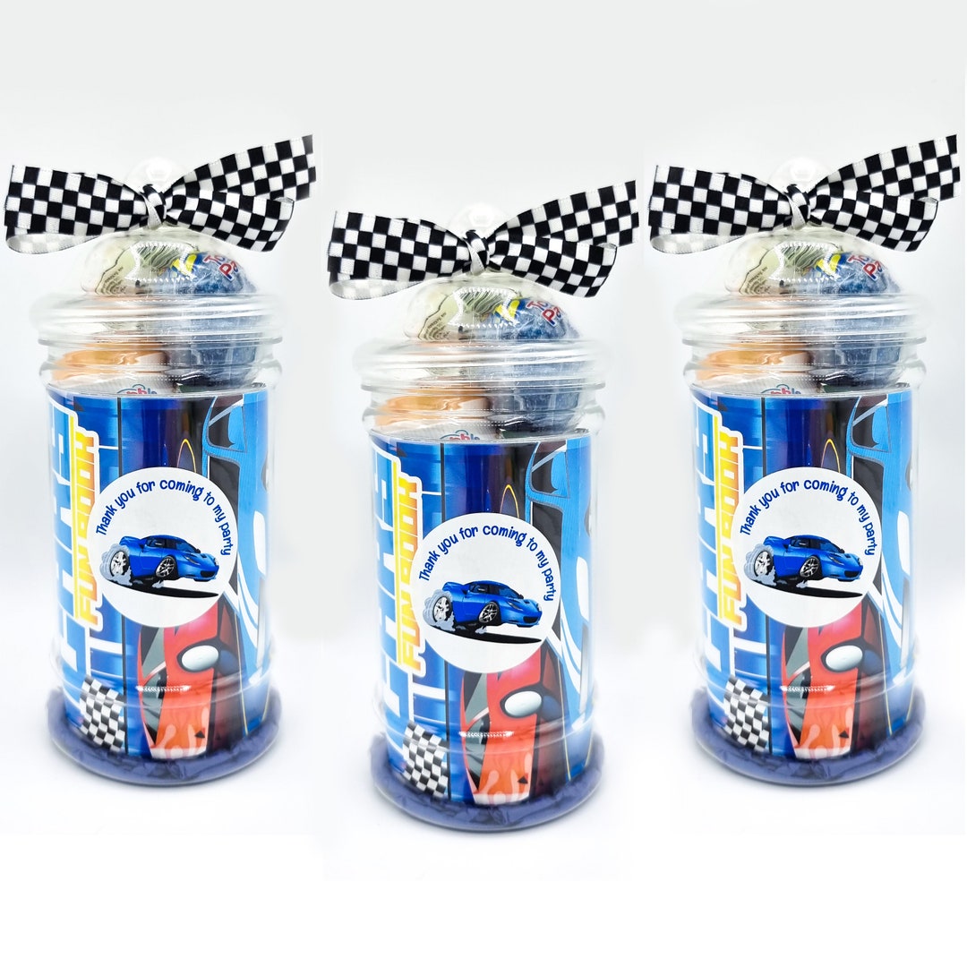 Pre Filled Birthday Party Goody Bags in Vintage Jars With Racing Car ...