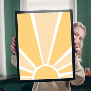 Sun & Cloud PRINTABLE Wall Art Set of 2 Prints, Weather Nursery Decor ...