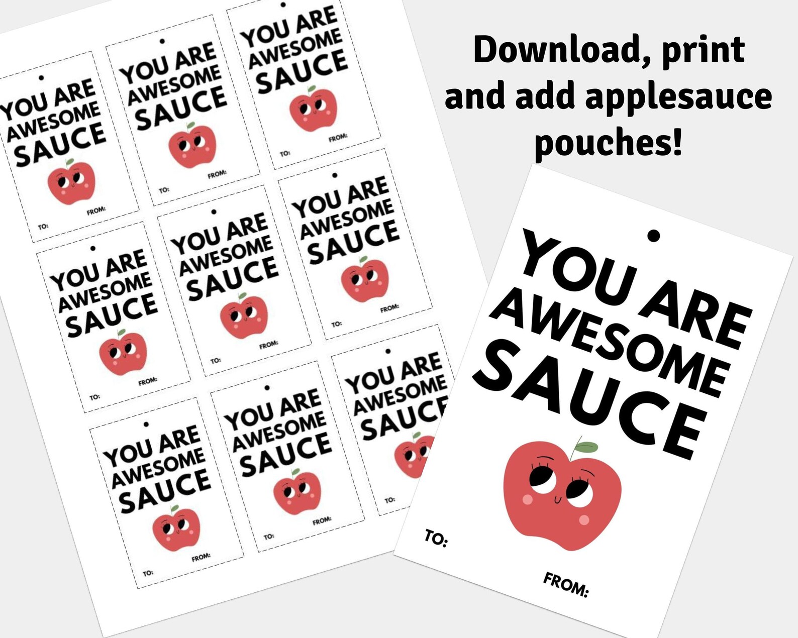 Awesomesauce Applesauce Valentine Daycare Classroom | Etsy