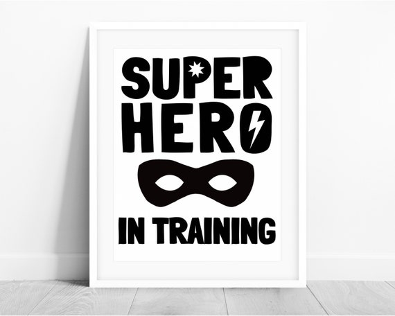 Superhero in Training Print Kids PRINTABLE Wall Art Boys - Etsy