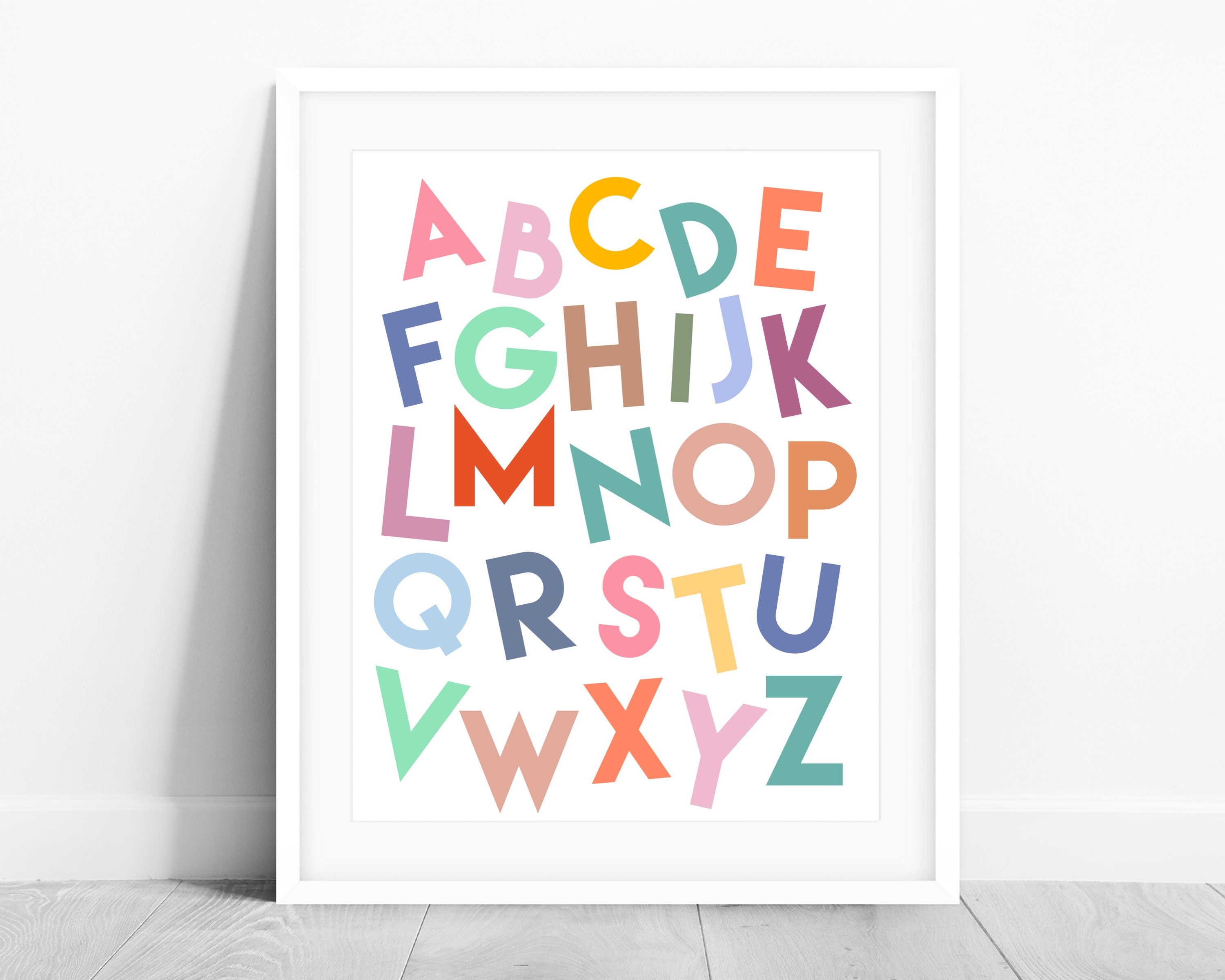 Rainbow Alphabet Printable Wall Art Numbers Wall Art Set of | Etsy