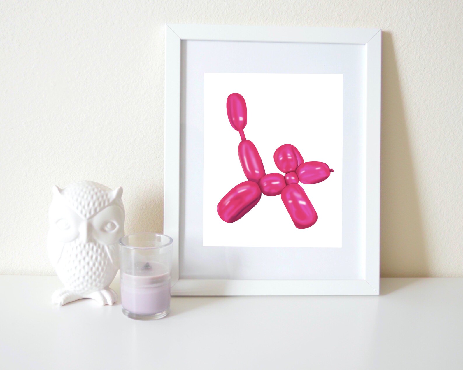 Pink Balloon Animal Wall Art Print Dog Balloon Animals - Etsy