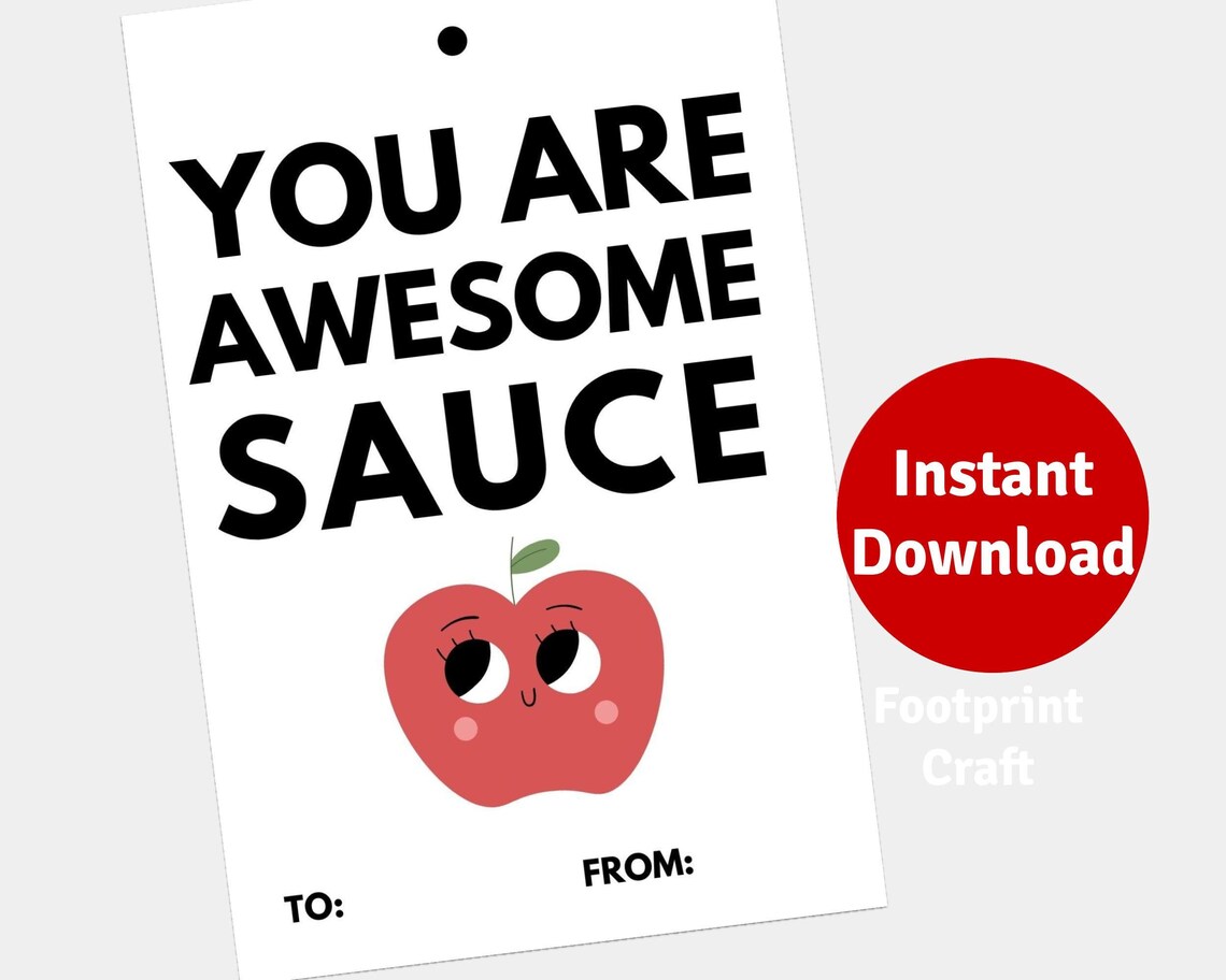 Awesomesauce Applesauce Valentine Daycare Classroom | Etsy