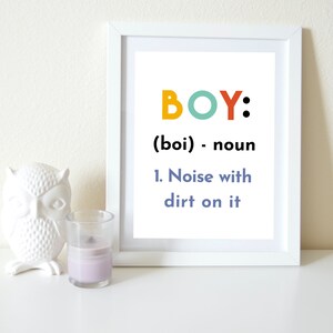 Boy Definition Print, Funny Boys PRINTABLE Wall Art, Colorful Fun Boys ...