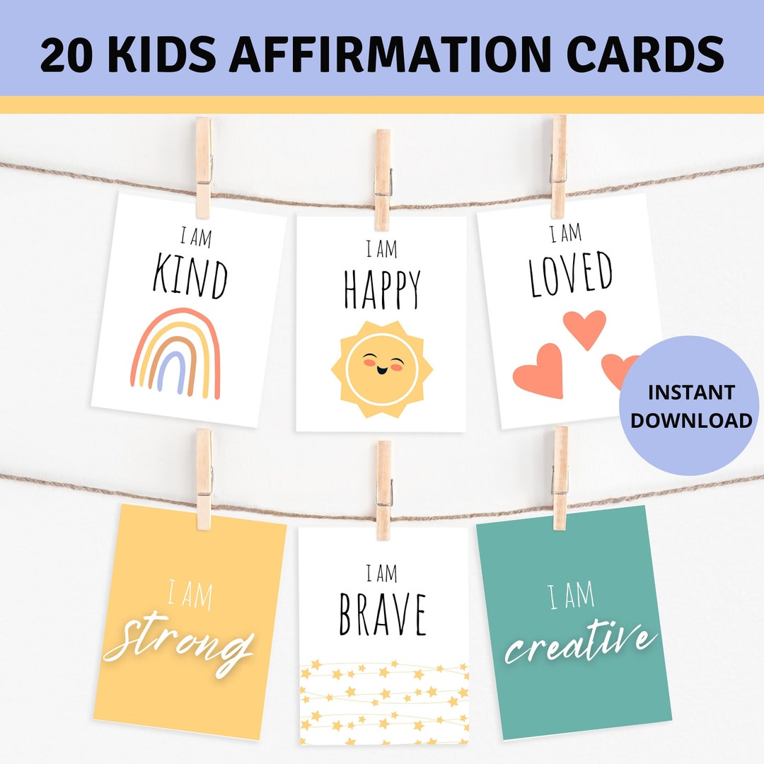 Kids Affirmation Cards, Positive Affirmation Cards, Kids Affirmation ...