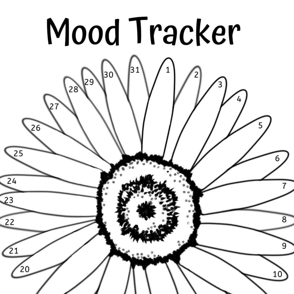 Sunflower Mood Tracker Printable Kid Mood Chart Journal - Etsy