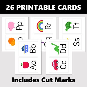 ABC Alphabet Flash Cards, Printable Kids Letters Card Set, Kid ...