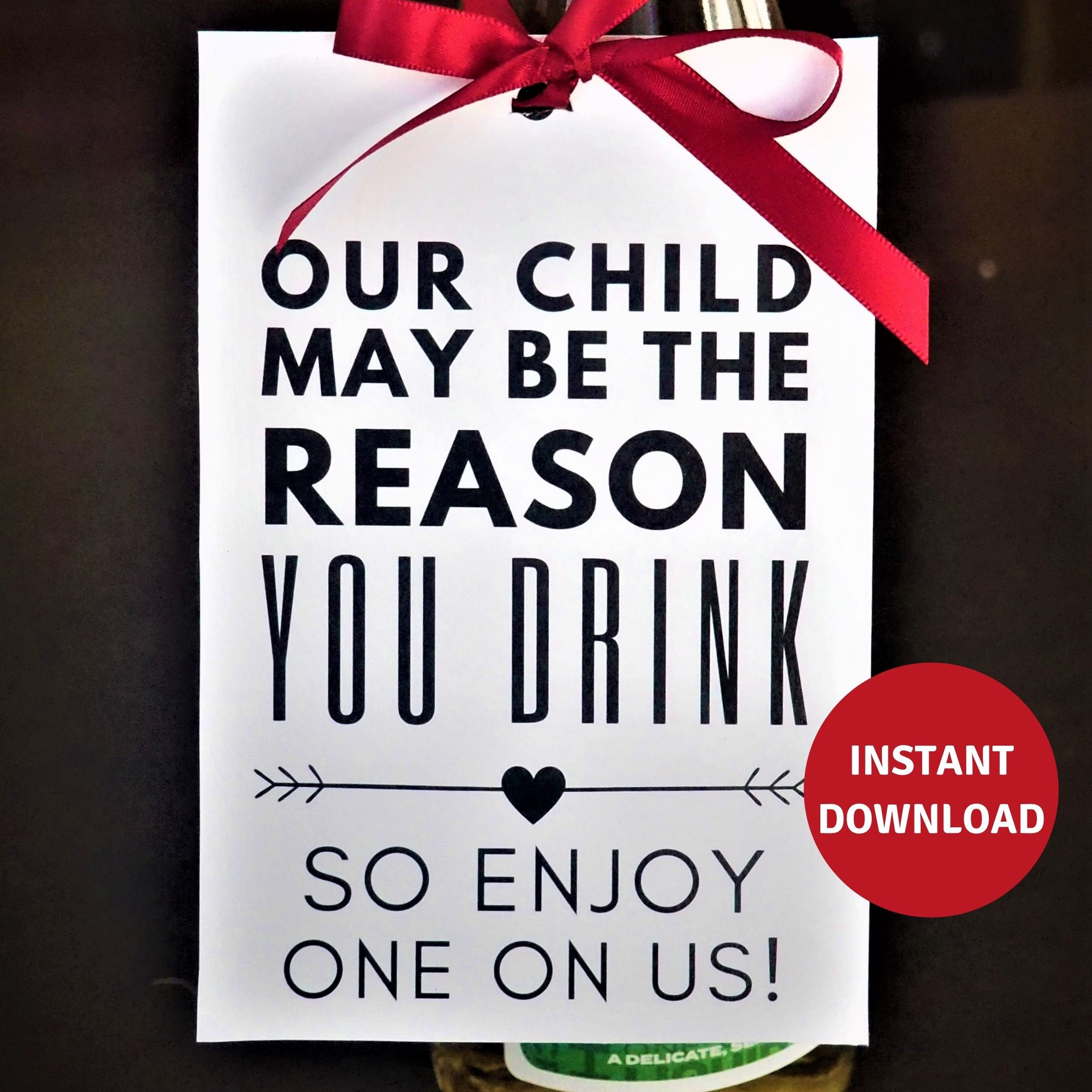 Teacher Gift Tag Wine Gift Drinking Card Our Child Might Be - Etsy