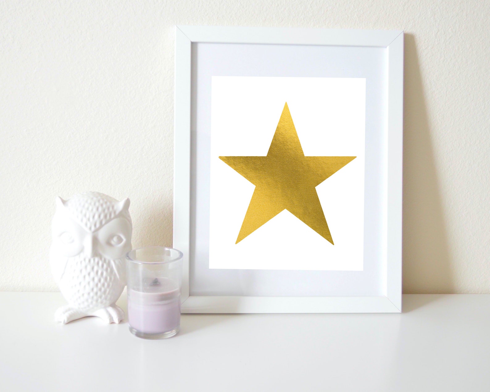 Gold Star Print Gold Foil Star PRINTABLE Wall Art Neutral - Etsy