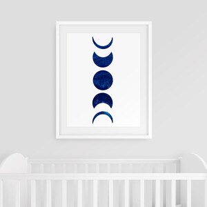 Blue Moon Phases Print Moon PRINTABLE Wall Art Modern - Etsy
