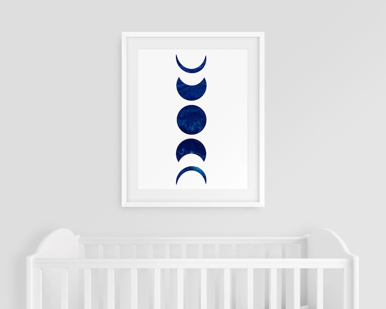 Blue Moon Phases Print Moon PRINTABLE Wall Art Modern - Etsy