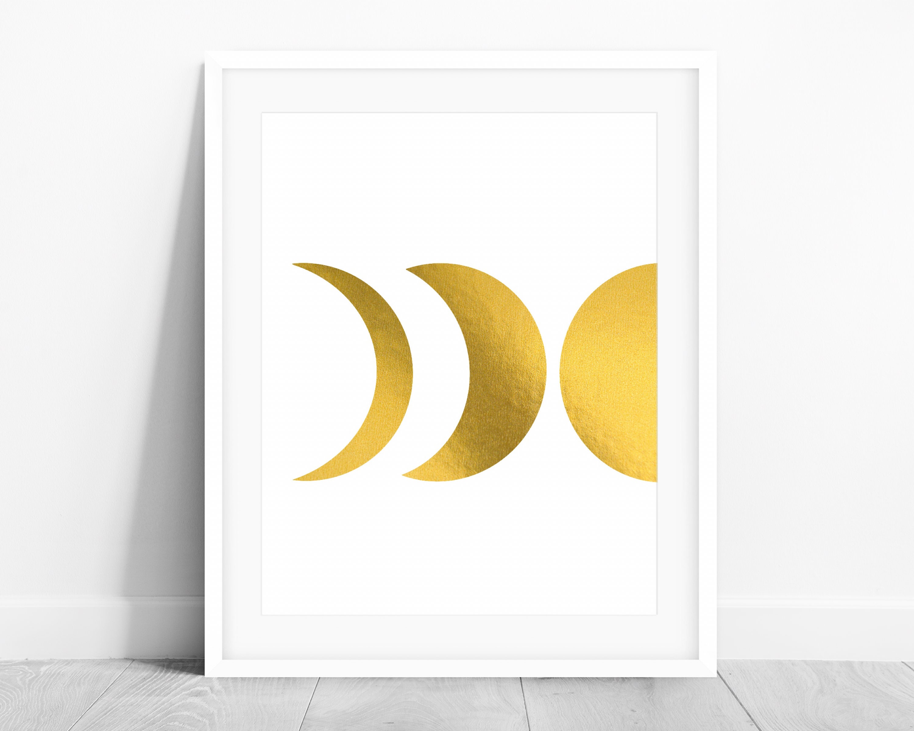 Gold Moon Phases PRINTABLE Wall Art Set de 2 impresiones | Etsy