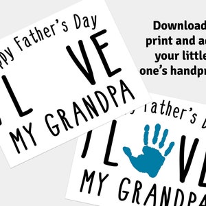 Grandpa Father's Day Handprint Kid Craft, Baby Handprint Art, First ...