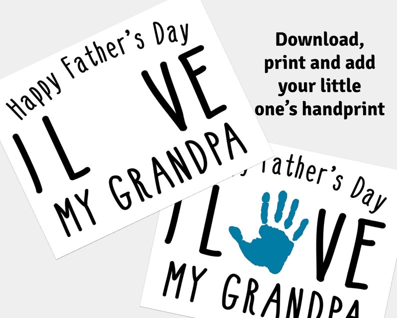 Grandpa Father's Day Handprint Kid Craft Baby Handprint - Etsy