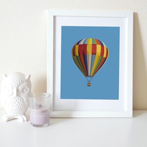 Hot Air Balloon Wall Art Print, Hot Air Balloon PRINTABLE Nursery Decor ...