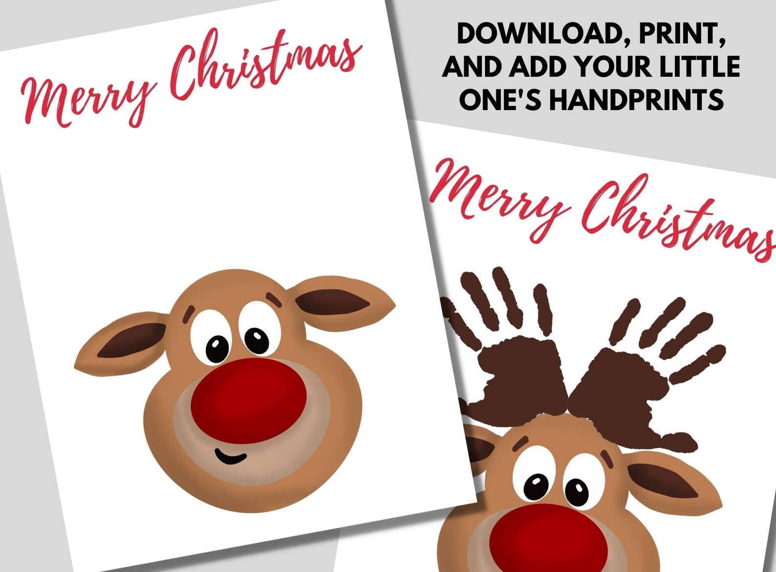 Reindeer Handprint Kid Craft First Christmas Baby Handprint - Etsy