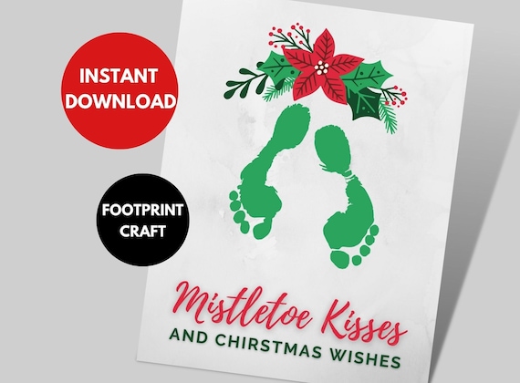 Christmas Handprint Footprint Crafts Printable Handprint