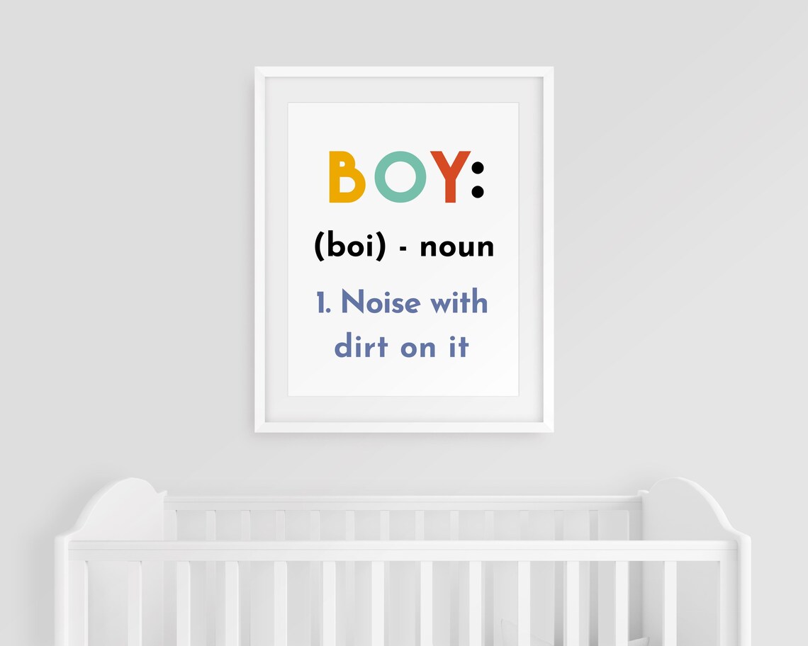 Boy Definition Print Funny Boys PRINTABLE Wall Art Colorful - Etsy