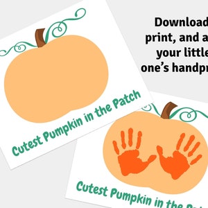 Pumpkin Handprint Kid Craft, Fall Handprint Art, Baby Handprint Craft ...