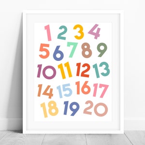Rainbow Alphabet Printable Wall Art Numbers Wall Art Set of - Etsy