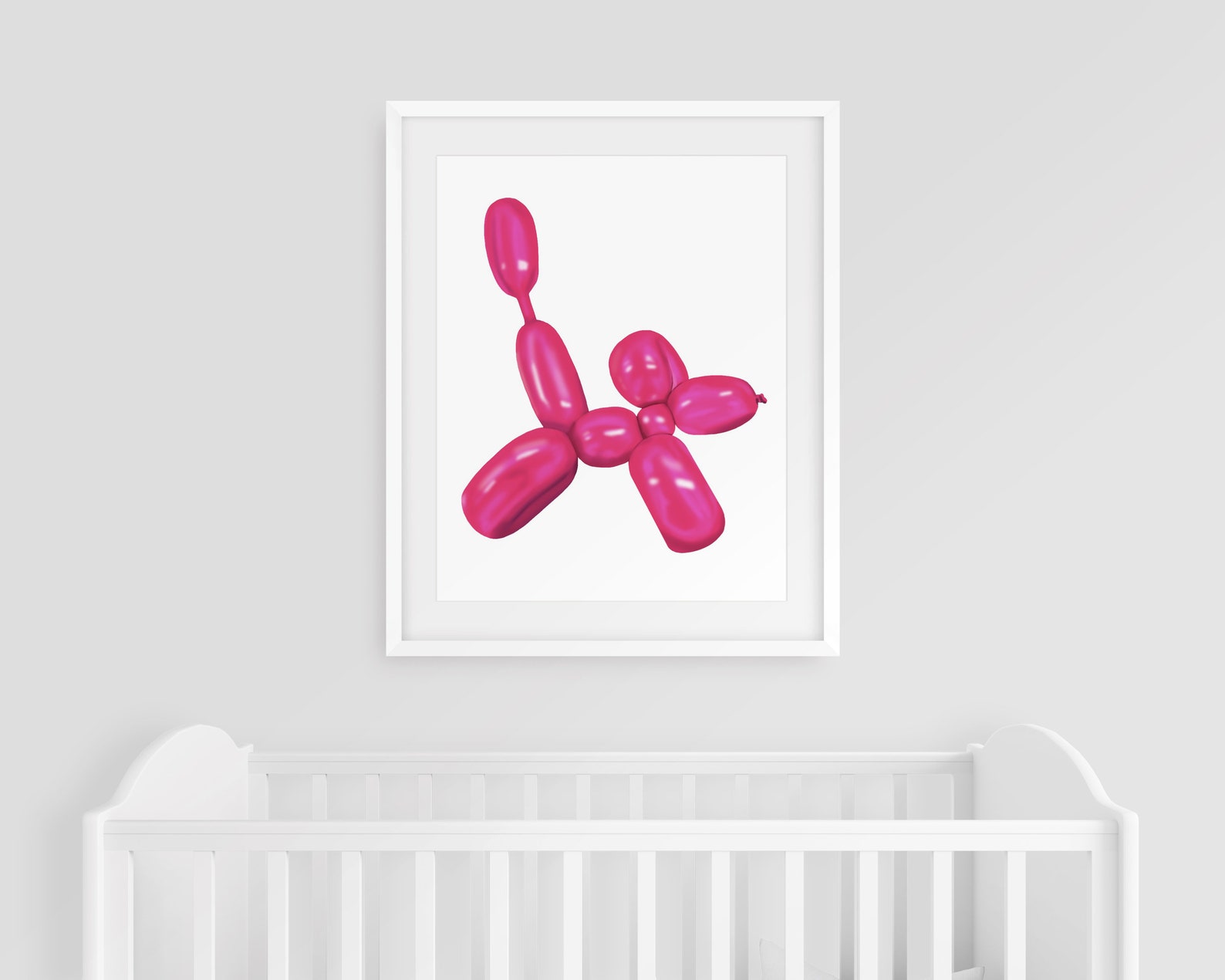 Pink Balloon Animal Wall Art Print Dog Balloon Animals - Etsy