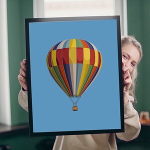Hot Air Balloon Wall Art Print, Hot Air Balloon PRINTABLE Nursery Decor ...