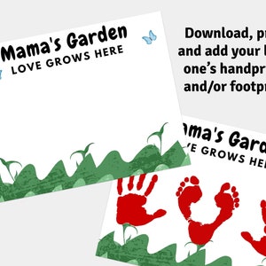 Mother's Day Handprint Kid Craft, Mamas Garden Love Grows Here, Baby ...