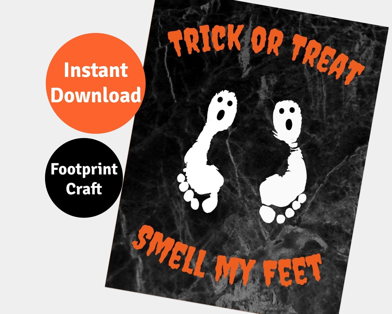 Halloween Handprint Kid Craft Halloween Footprint Art Baby | Etsy