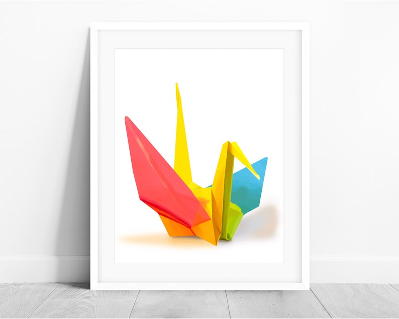 Paper Crane Print Origami Crane PRINTABLE Wall Art Set of 2 | Etsy