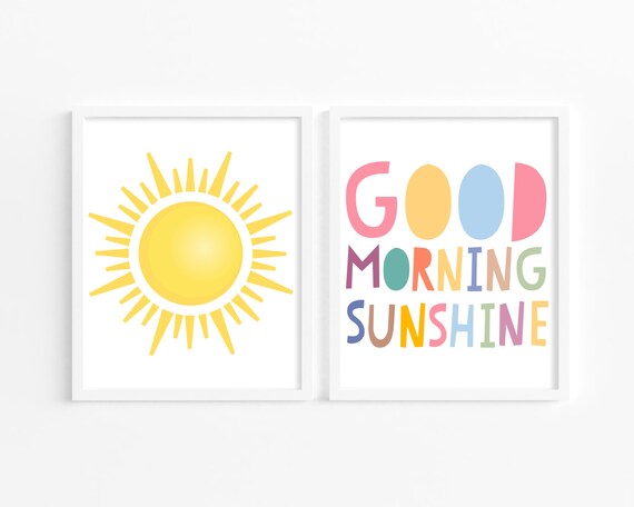 Good Morning Sunshine PRINTABLE Wall Art Set of 2 Sunshine | Etsy