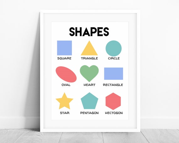 Shapes Education Print Shape PRINTABLE Wall Art Classroom | Etsy