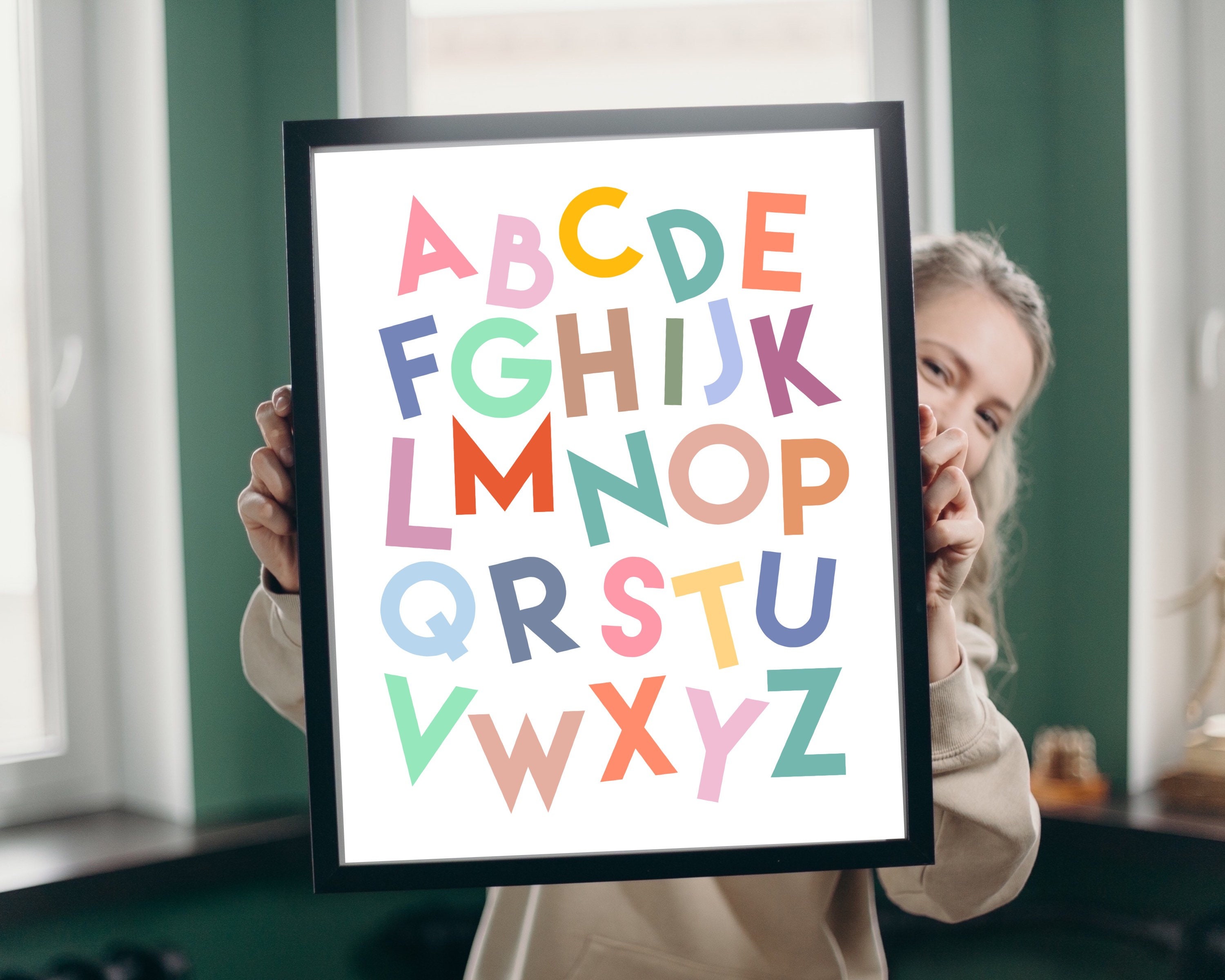 Rainbow Alphabet Printable Wall Art Numbers Wall Art Set of | Etsy