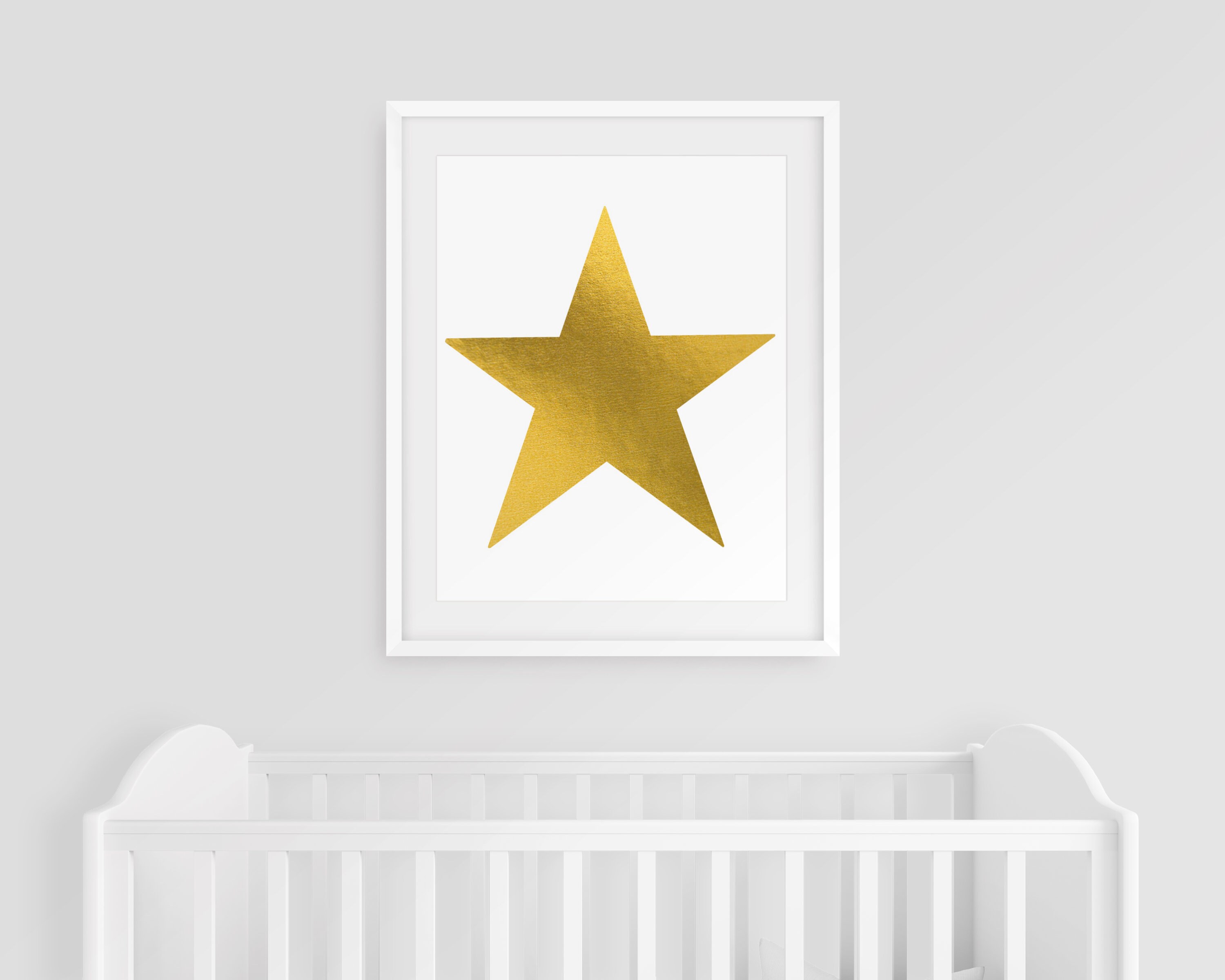 Gold Star Print Gold Foil Star PRINTABLE Wall Art Neutral - Etsy