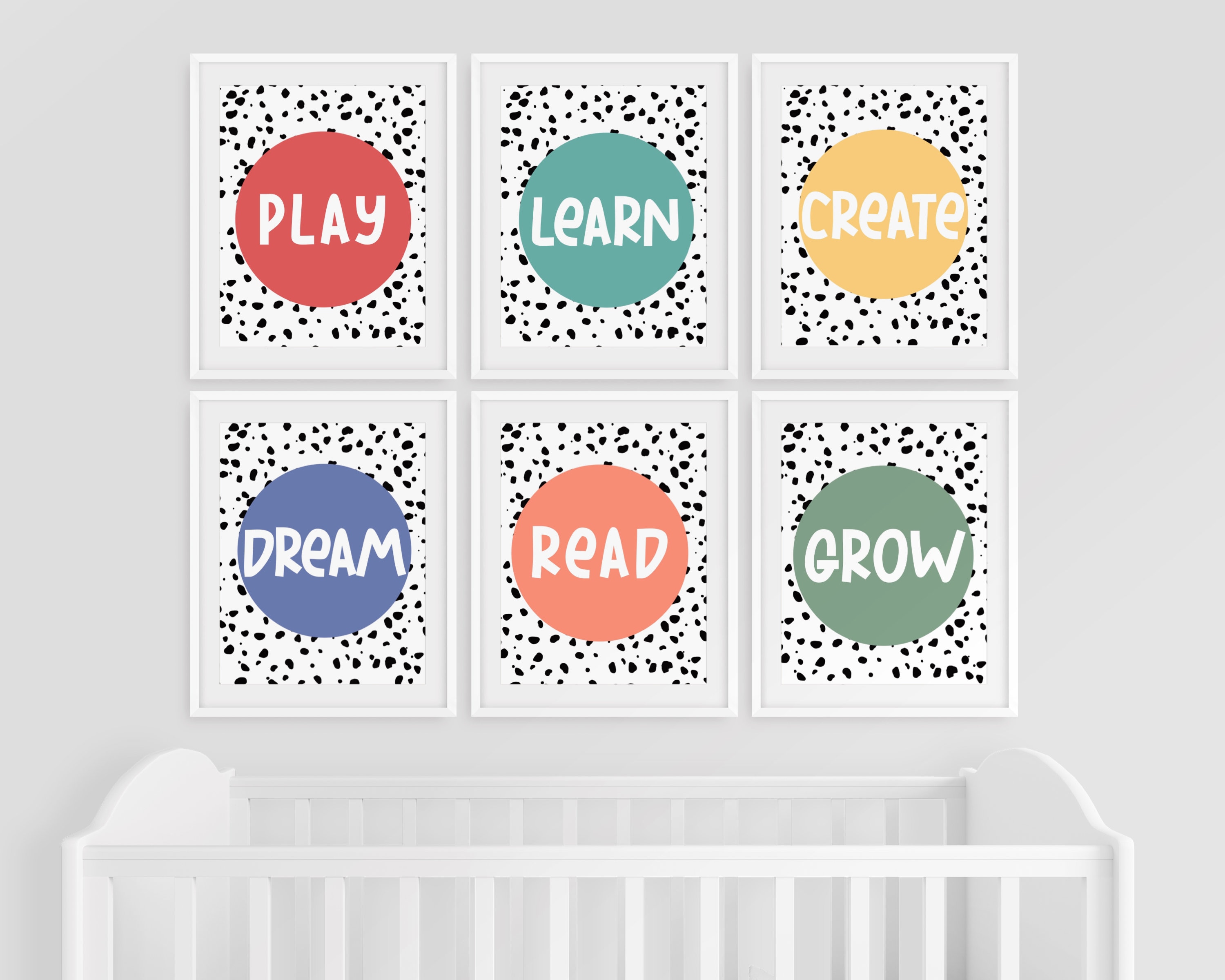 Play Learn Create Dream Read Grow PRINTABLE Wall Art Set of 6 | Etsy
