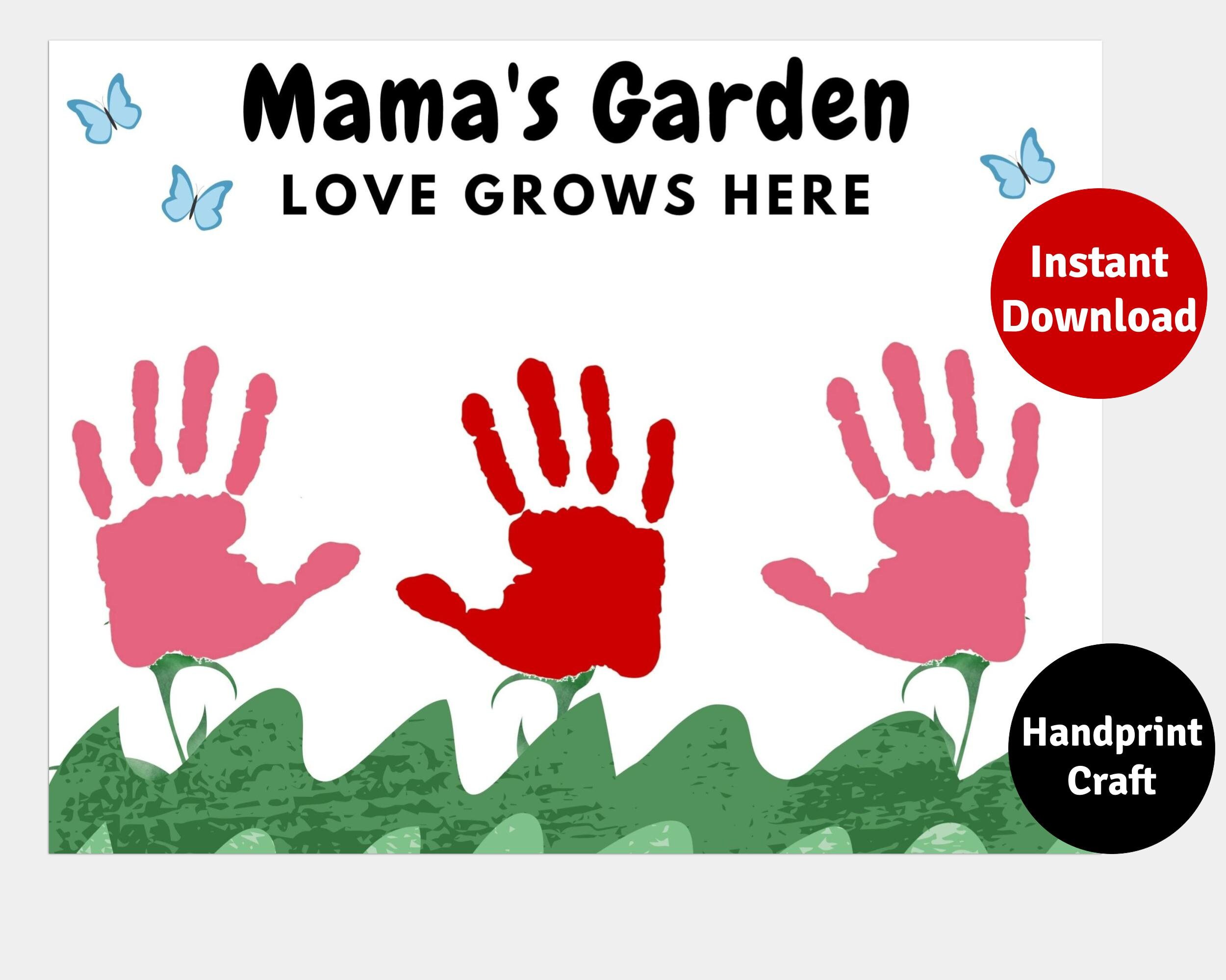 Mother's Day Handprint Kid Craft Mamas Garden Love Grows - Etsy