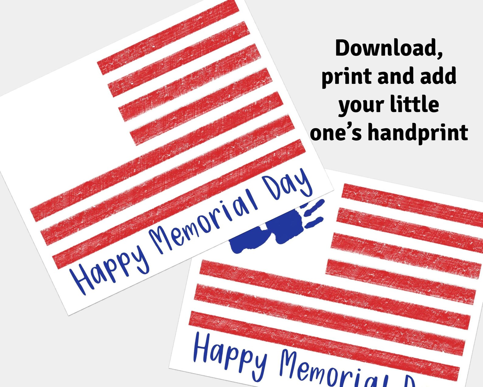 Memorial Day Handprint Kid Craft May Baby Handprint Art DIY | Etsy