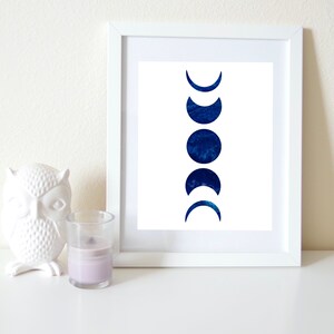 Blue Moon Phases Print Moon PRINTABLE Wall Art Modern - Etsy