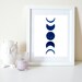 Blue Moon Phases Print Moon PRINTABLE Wall Art Modern - Etsy