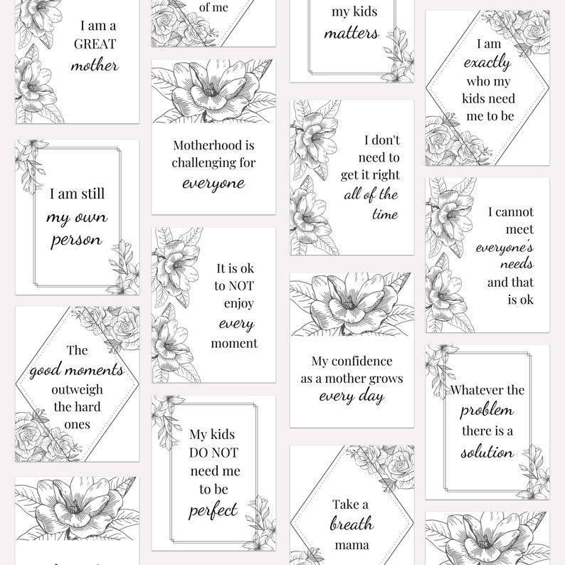 Motherhood Affirmation Cards PRINTABLE Mom Affirmations - Etsy