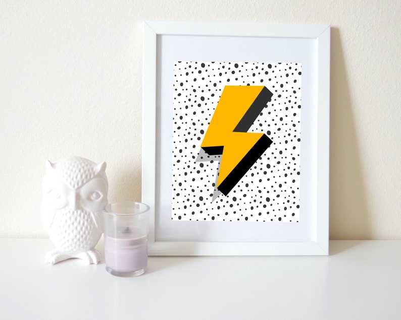Lightning Blot Art Print Lightning PRINTABLE Wall Art - Etsy