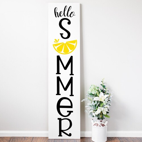 Hello Summer Porch Sign SVG Lemon Slice Summer Sign SVG - Etsy
